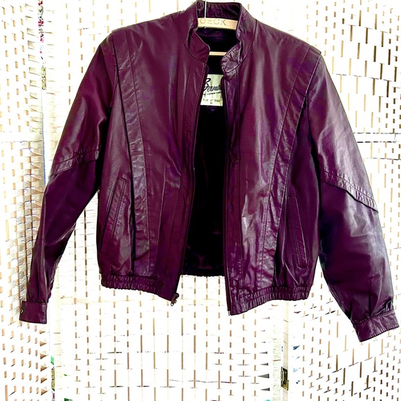 Berman'S | Jackets & Coats | Vintage Oxblood Maroon Leather Jacket ...